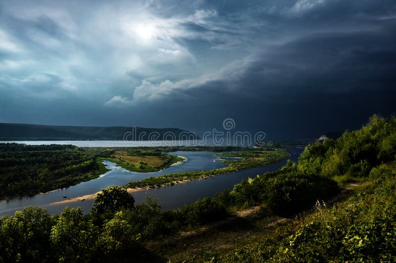 River Volga, View of Samara City Stock Photo - Image of blue, journey ...