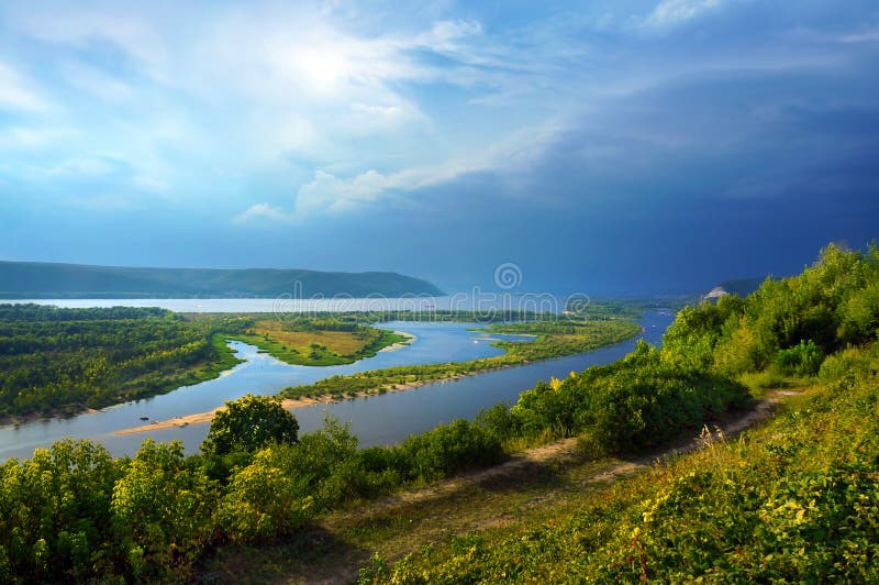 River Volga, View of Samara City Stock Photo - Image of blue, journey ...