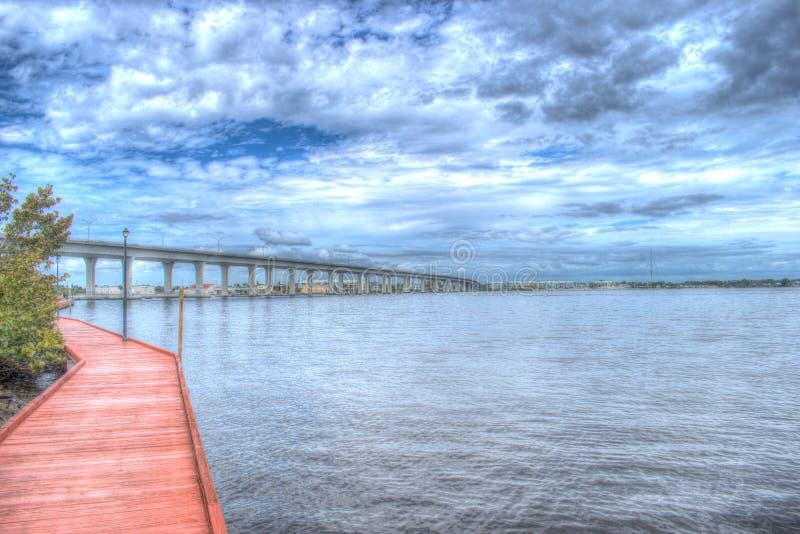 River Walk Looking Roosevelt Bridge Stuart Florida Stock Photos - Free ...