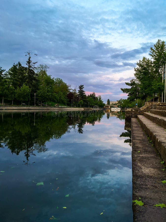 River walk stock image. Image of timisoara, walk, reflexion - 168112821