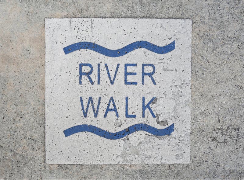 River Walk Sign Along Path of the Cape Fear River in Downtown ...
