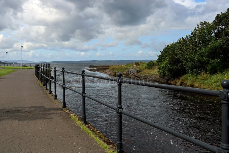 River Walkway at Largs Scotland on a Cloudy Afternoon Stock Image ...