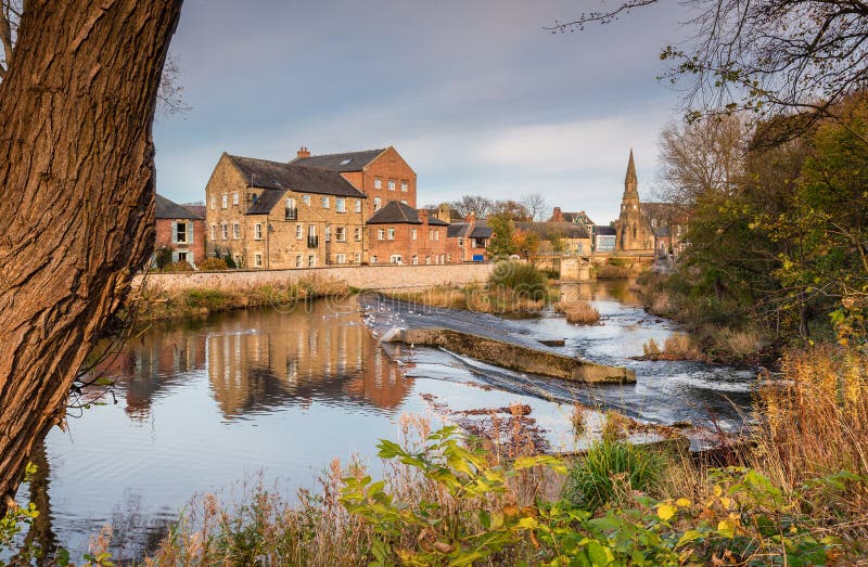River Wansbeck Weir in Morpeth Stock Image - Image of nature, british ...