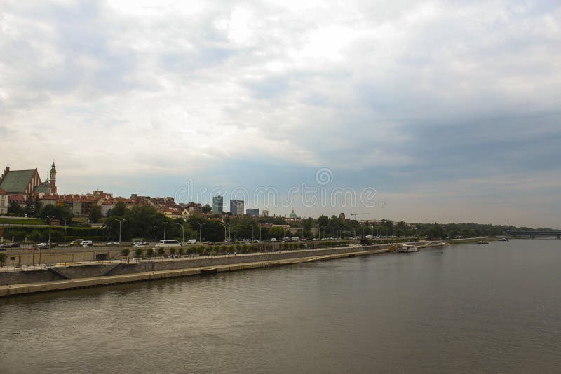 River in warsaw stock image. Image of high, urban, poland - 94940417
