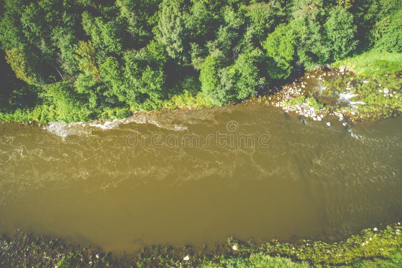 River water in aerial view stock photo. Image of green - 153275980