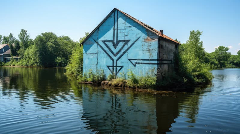 River water arrow stock illustration. Illustration of harmony - 368426632