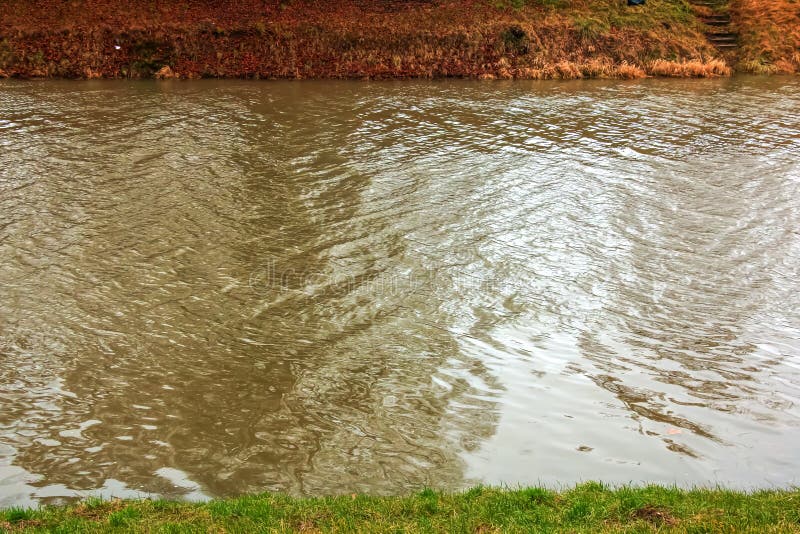 River Water Background with Waves and Ripples. Nitra River in Slovakia ...