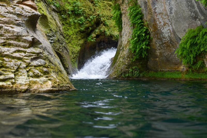 River Water Coming Down Hard into a Lake Stock Image - Image of long ...