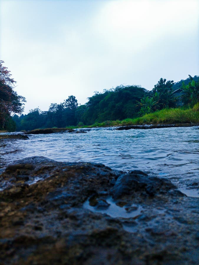 River Water Flowing Downstream Stock Image - Image of shore, landscape ...