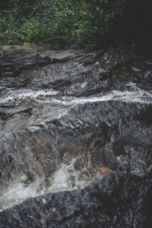 River Water Flowing on Hug Rocks Stock Photo - Image of river, forest ...