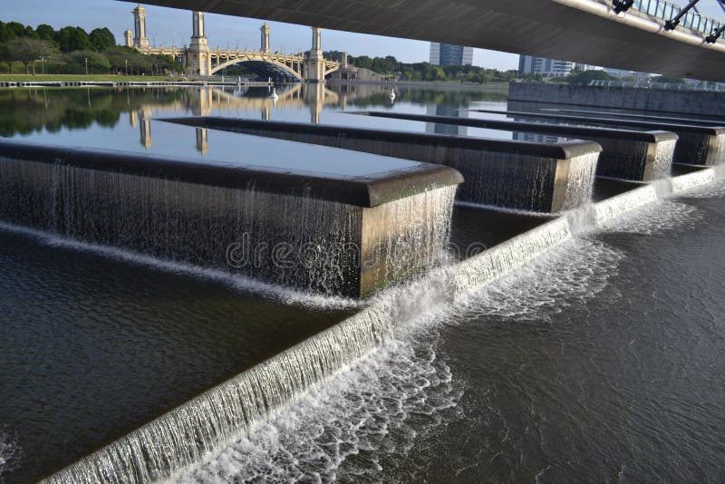 The River of Water that Flows from the Dam Stock Image - Image of ...