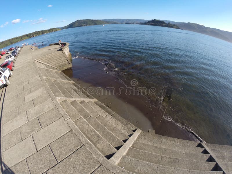 River Water Flows at a Park in Santiago, Chile Stock Image - Image of ...
