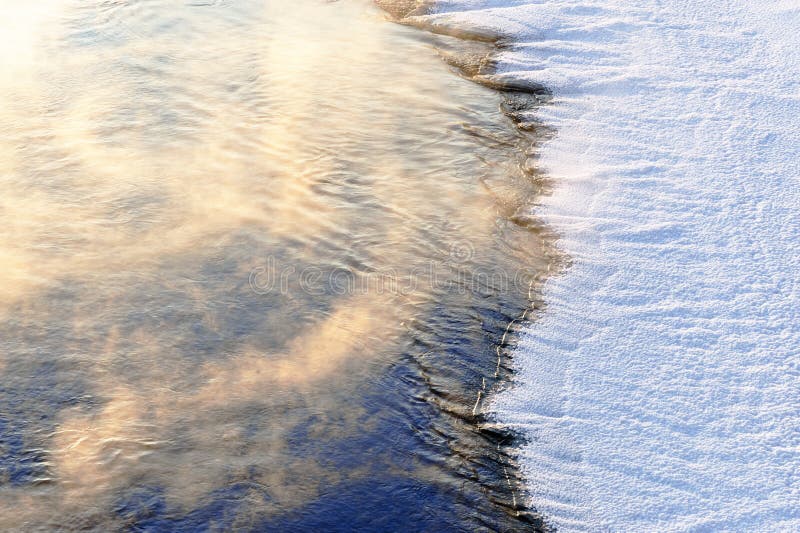River Water Freezing on a Very Cold Winter Day Stock Photo - Image of ...
