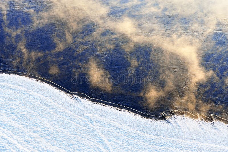 River Water Freezing on a Very Cold Winter Day Stock Image - Image of ...