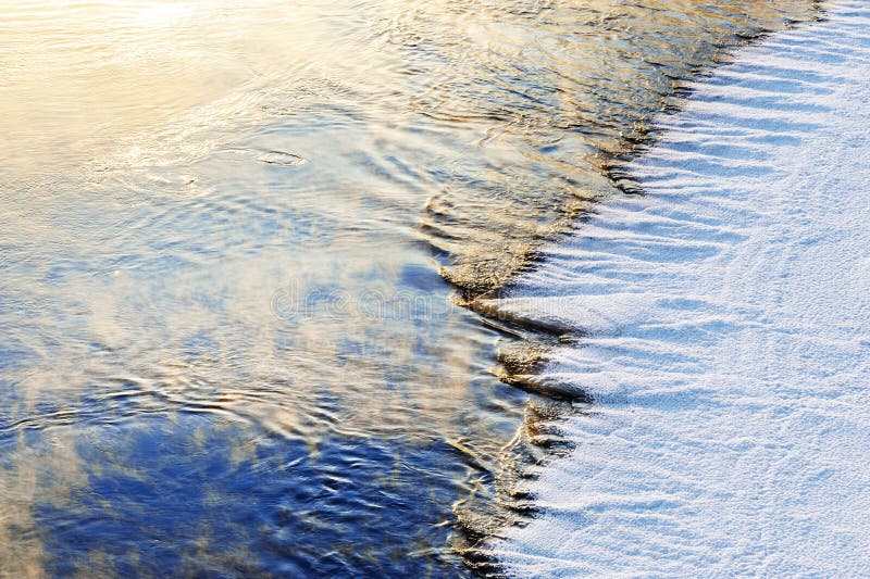 River Water Freezing on a Very Cold Winter Day Stock Photo - Image of ...