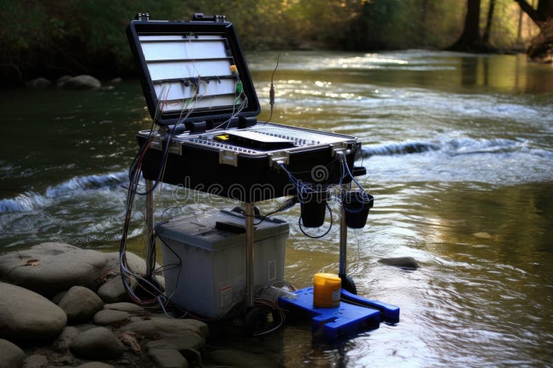 River Water Quality Testing Equipment Stock Photo - Image of generated ...