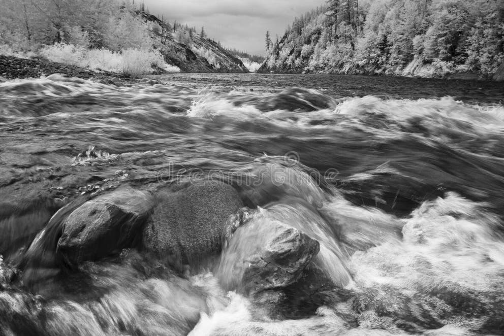 River Water Rushing Over Rocks Stock Photo - Image of fresh, creek ...