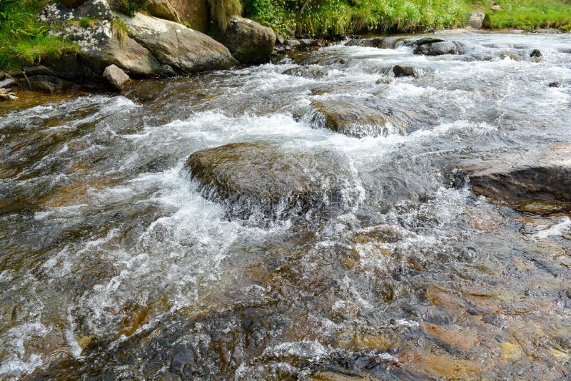 Rushing River Water Over Rocks and Boulders in a Scenic Countryside ...