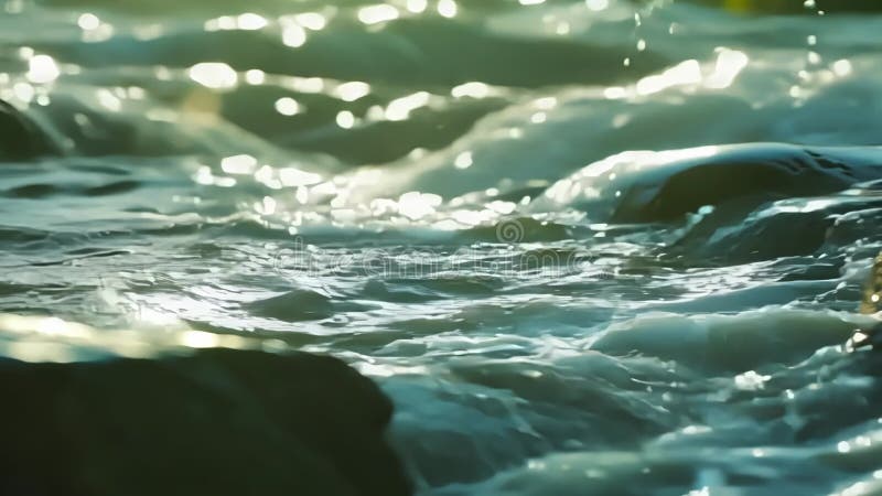 River Water Rushing Over Rocks in Wilderness Stock Footage - Video of ...