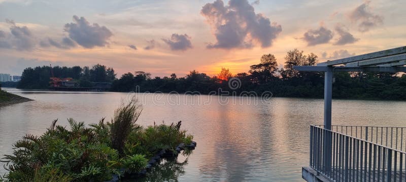 River Water Sunset Stream Moving Stock Photo - Image of dusk, lake ...