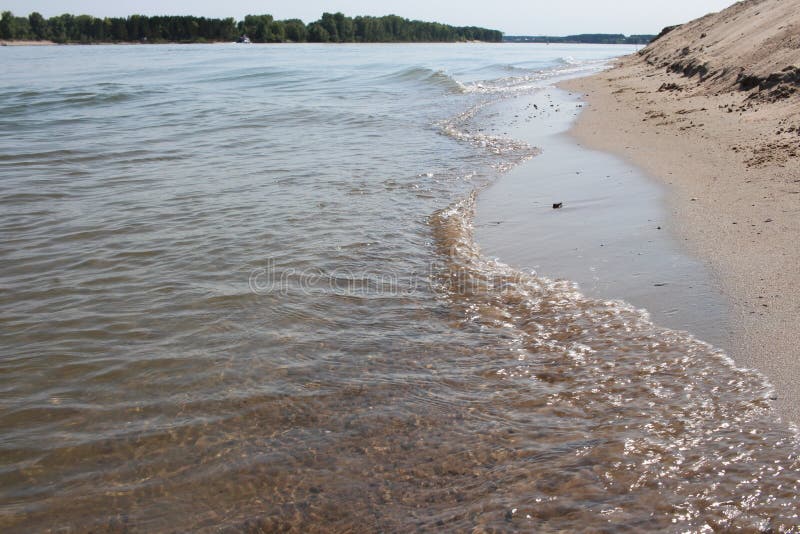 River Water Wave on the Beach of Sand for Recreation Stock Photo ...