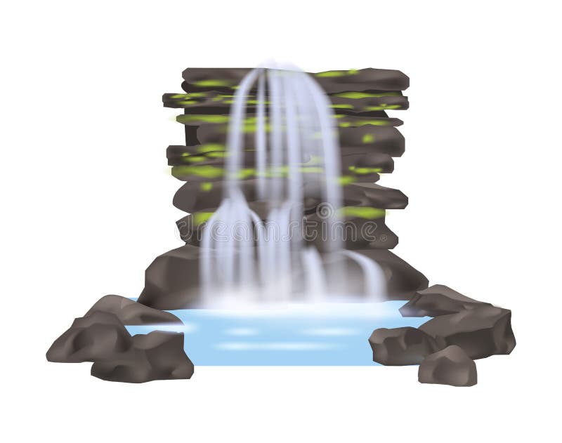 River Waterfall Isolated Vector Icon Stock Vector - Illustration of ...