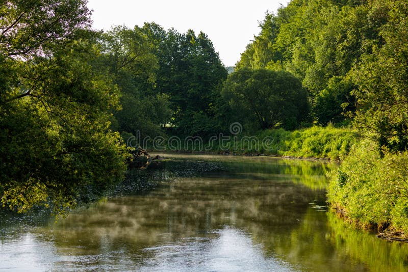 River of Werra in Germany stock image. Image of landscape - 190140599