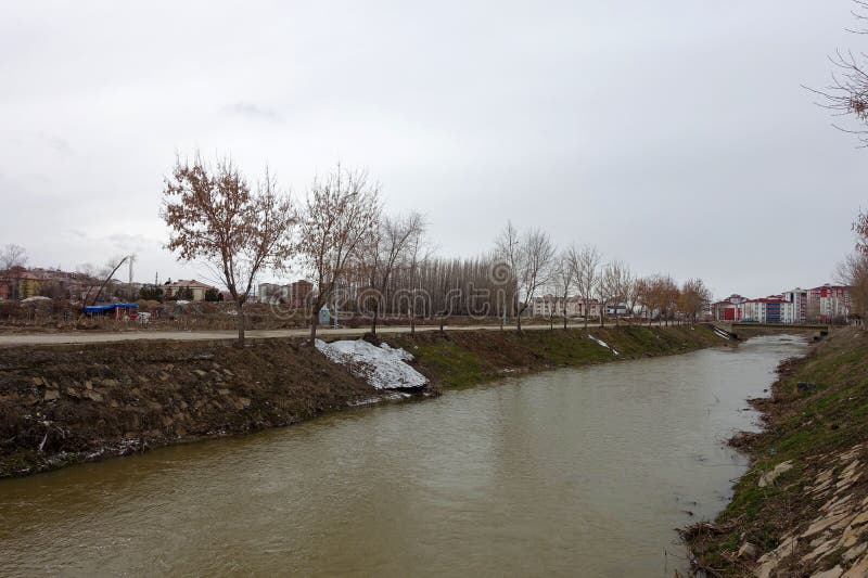 A River Whose Water Increases with Rain Water, a Stream Flowing through ...