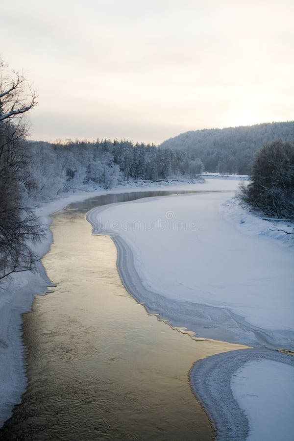 The river in winter stock photo. Image of feeling, classic - 108988320