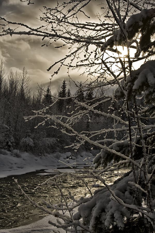 River Winter scene stock image. Image of columbia, solitude - 22352599
