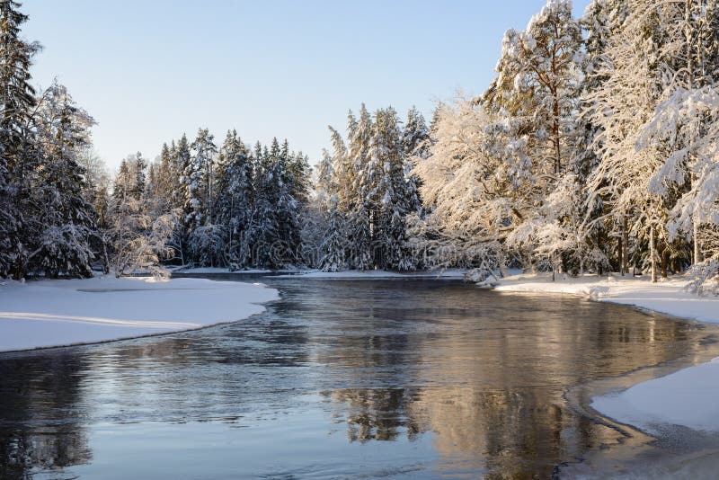 River in winter stock image. Image of view, water, landscape - 49907211
