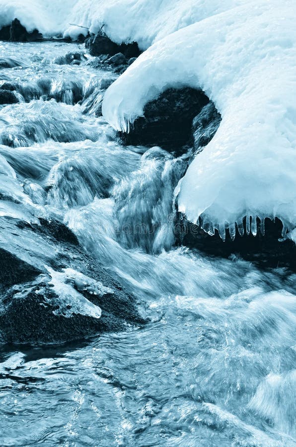 River in winter stock image. Image of flow, water, frozen - 49625463
