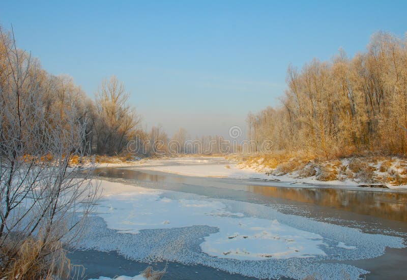 River on the winter time stock image. Image of flow, river - 27555919