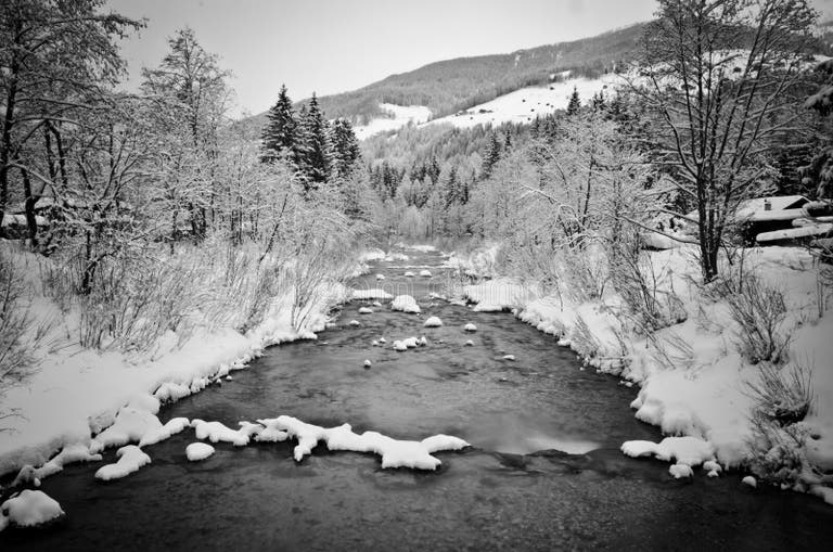 River during Winter in Val Pusteria Stock Image - Image of landscape ...
