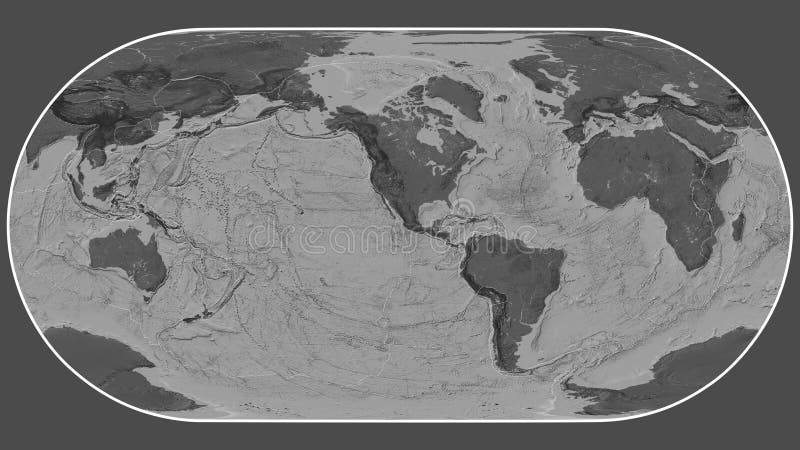 Rivera Plate - Global Map. Eckert III. Bilevel Stock Illustration - Illustration of lithosphere ...