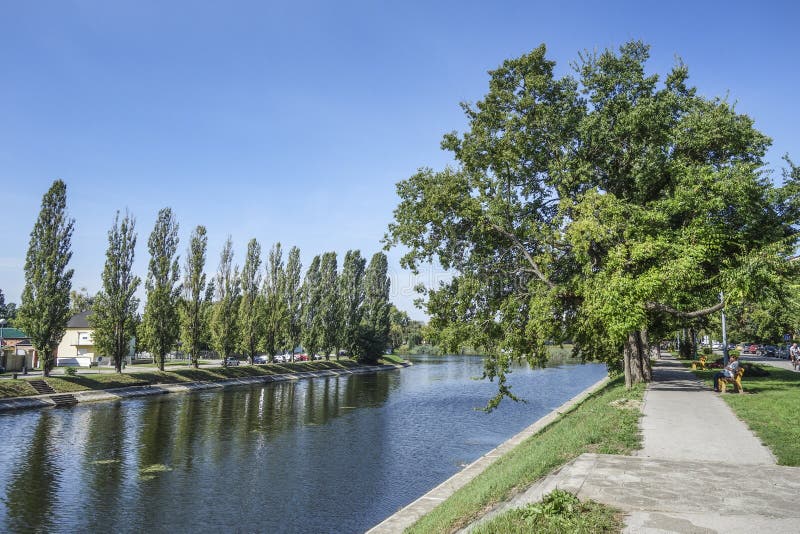 Riverbank Bosut fotografia editorial. Imagem de céu, banco - 63009477