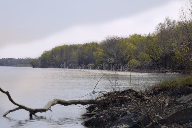 Riverbank at dusk stock image. Image of spring, dusk - 71469439