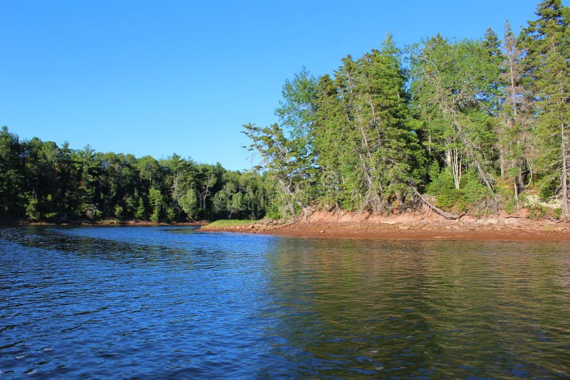 Riverbank Near Wallace Bridge on the River in Nova Scotia Stock Image ...
