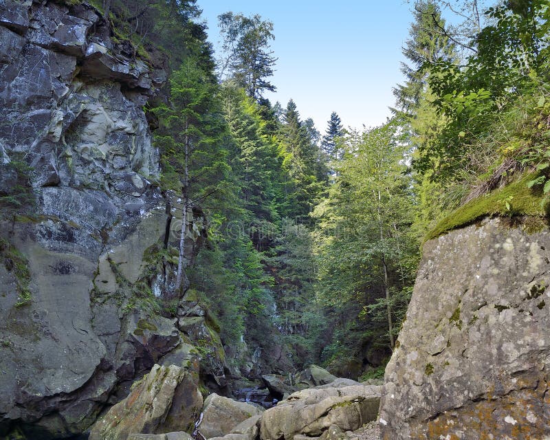 Riverbed of river stock photo. Image of mountain, green - 26377914