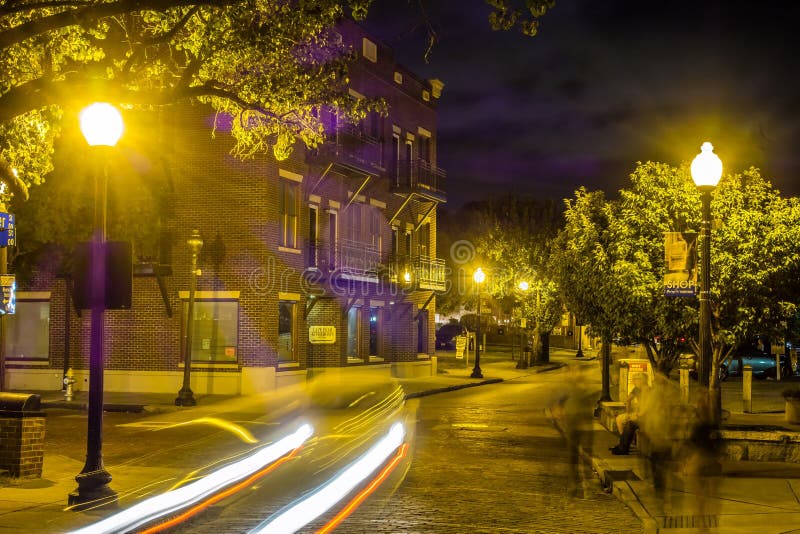 Riverfront Board Walk Scenes in Wilmington Nc at Night Stock Image ...