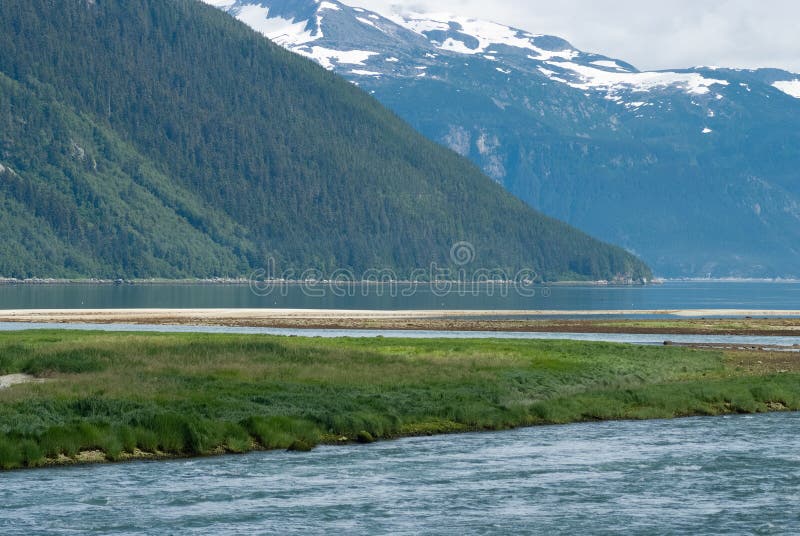 Scenic Riverfront View in Haines, Alaska Landscape Stock Photo - Image ...