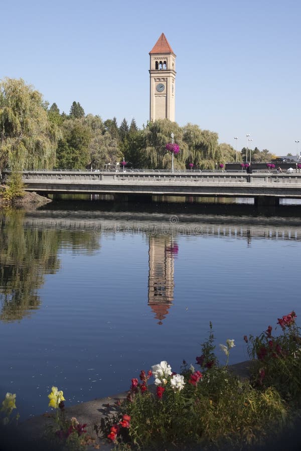 Spokane Riverfront Park stock photo. Image of fall, bridge - 102187598
