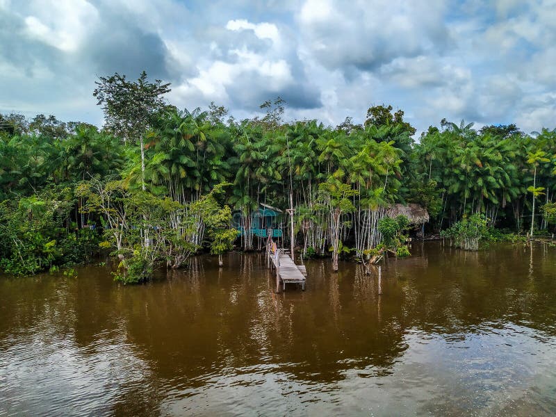 Riverfront Town Along the Amazon River, Stock Image - Image of beach ...