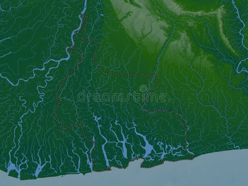 Rivers, Nigeria. Physical. No Legend Stock Photo - Image of division ...