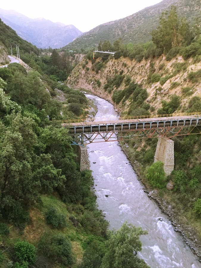 Rivers in Santiago chile stock image. Image of tributary - 81796237