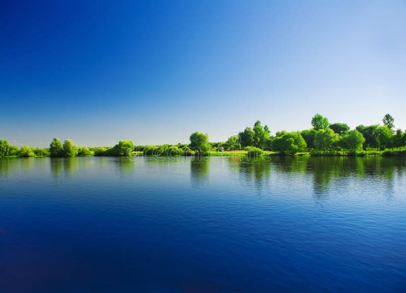 Riverscape stock image. Image of loch, beauty, pond, plant - 13262237