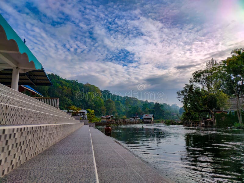 Riverside Atmosphere in the Mountains Stock Photo - Image of blue ...