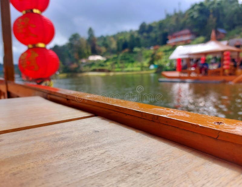 Riverside with Boat and Red Stock Photo - Image of riverside, thailand ...