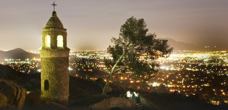 RIVERSIDE, CA - Mt. Rubidoux at Night Editorial Image - Image of night ...