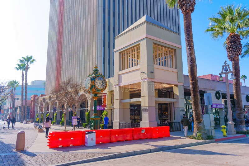 Riverside California December 31 2024 Tower Clock Palm Trees Stock ...